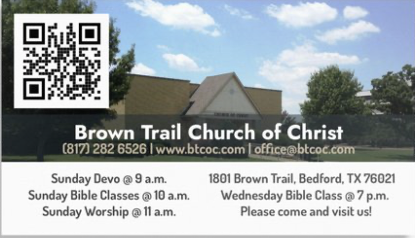 Brown Trail Church of Christ | Back to Bible Knowledge